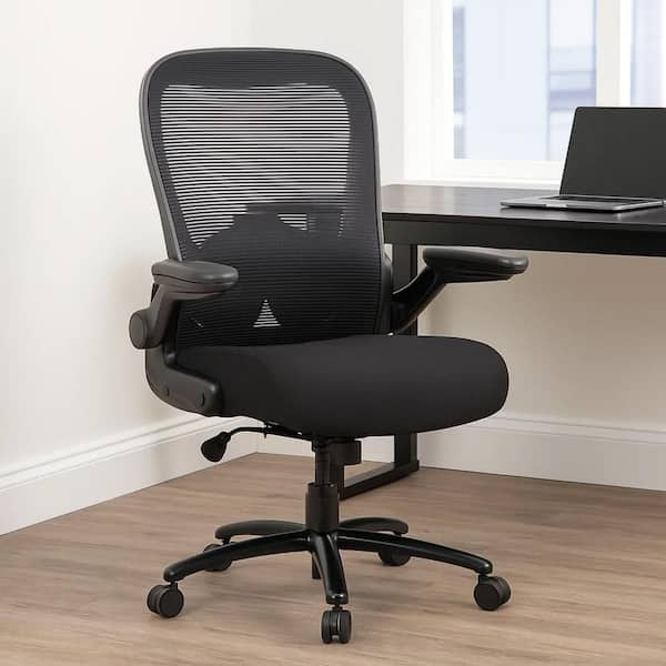 Benjara Mesh Swivel Task Chair in Black Arms BM344578 - The Home Depot