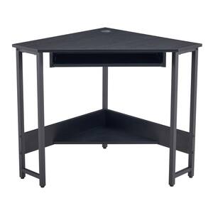 HOMCOM Modern 29.5 in. Triangle Black MDF 1-Drawer Computer Desk with ...