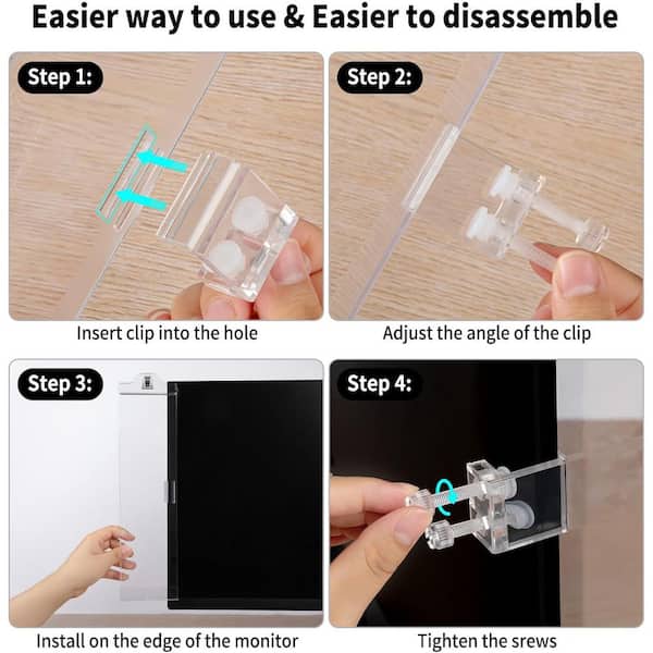 OBJLGEV Acrylic Monitor Memo Boards for Computers 2 Pcs Left and Right ...