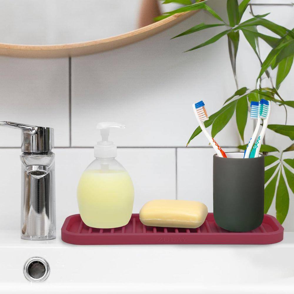 Zulay Kitchen Silicone Sink Organizer Tray - Wine Red Z-KTCHN-ST-SLCN ...