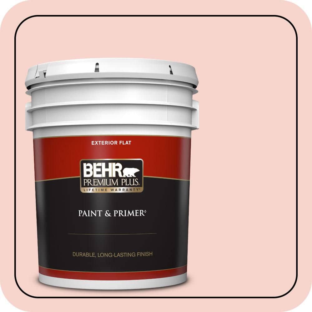 BEHR PREMIUM PLUS 5 gal. #M170-1 Pink Elephant Flat Exterior Paint ...