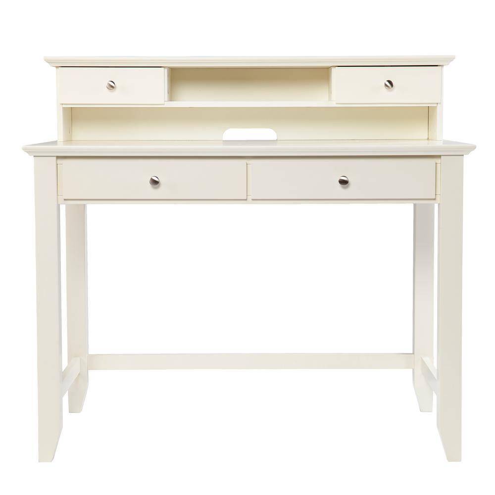 SEI FURNITURE Barberry 42 in. Rectangular White Wood 4 Drawer Secretary ...