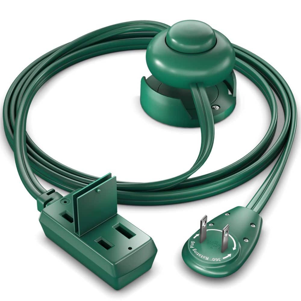 MAXIMM 3 ft. 16 / 2 Light Duty Indoor Extension Cord 360° Rotating Flat ...