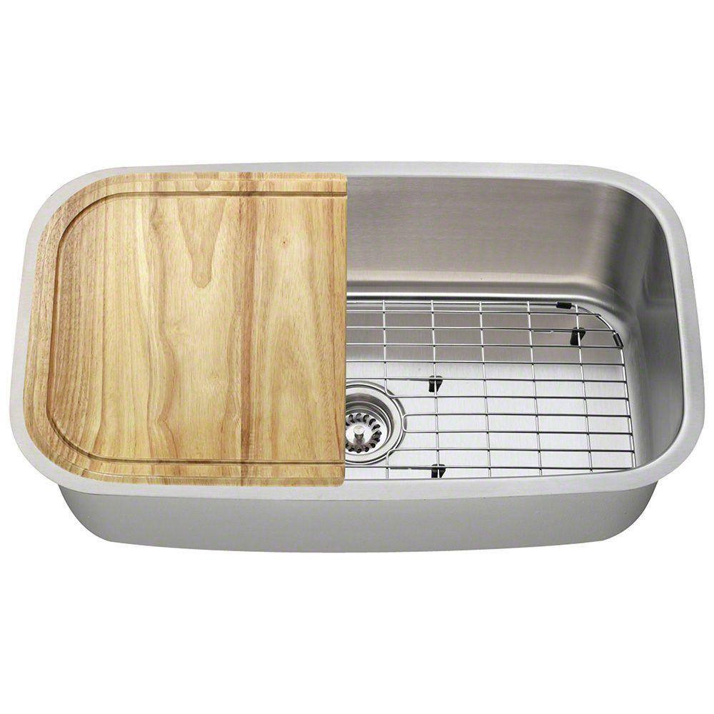 Polaris Sinks Undermount Stainless Steel 31-1/2 in. Single Bowl Kitchen ...