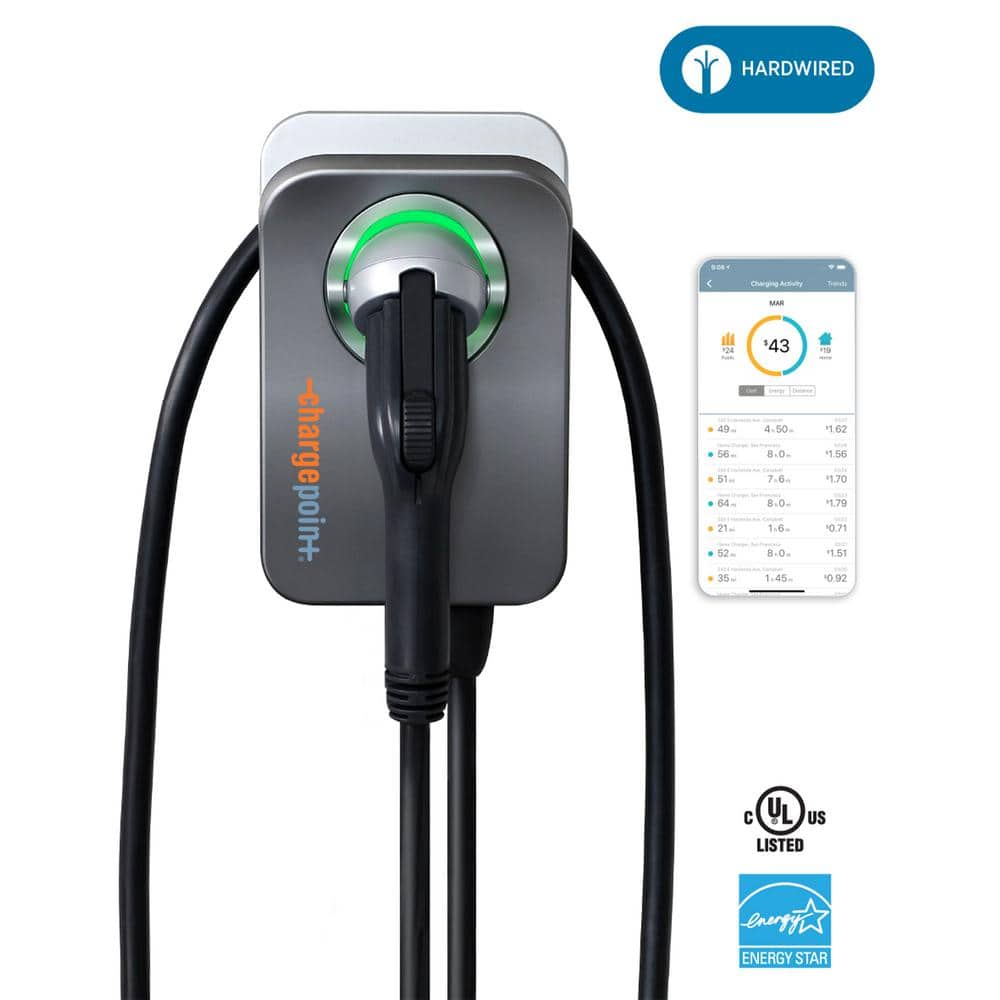 ChargePoint 240-Volt Smart Flex Hardwire Charge Station for 20 Amp to ...