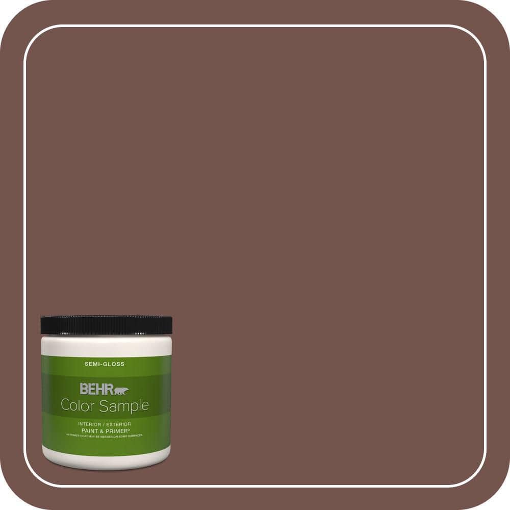 BEHR PREMIUM PLUS 8 oz. #HDC-CL-12 Terrace Brown Semi-Gloss Interior ...