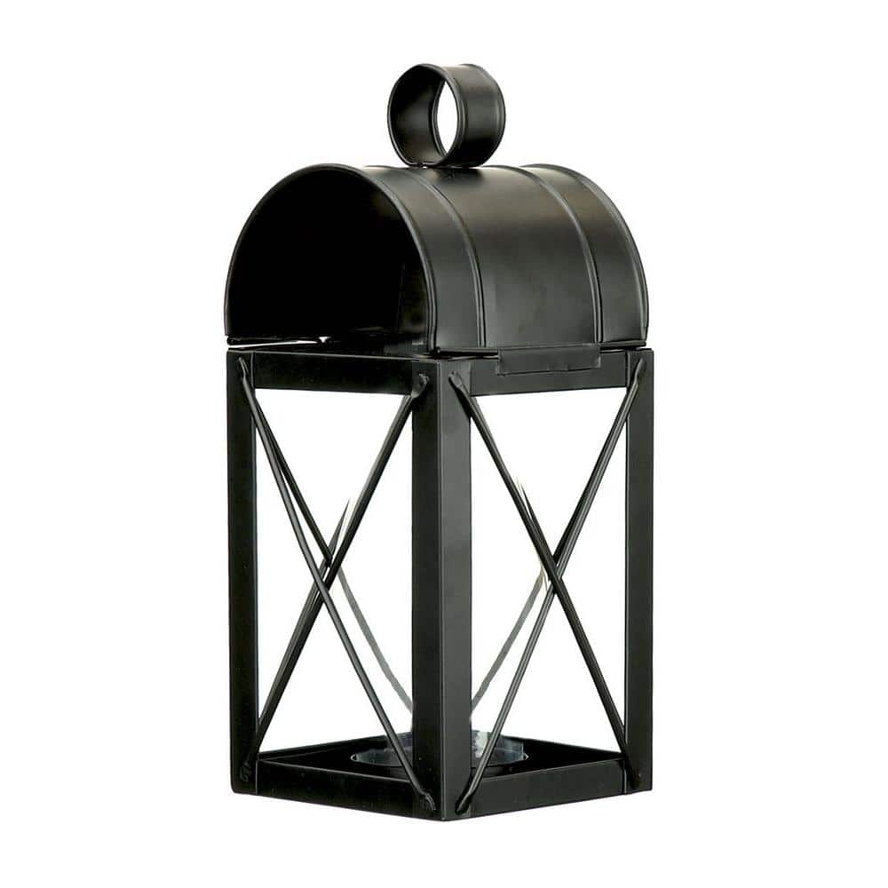 ACHLA DESIGNS Indoor Outdoor Travis House Lantern, 11 in. Tall Black ...