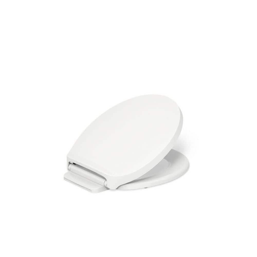 KOHLER Drift Round ReadyLatch Quiet-Close Toilet Seat in White 28005-0 ...
