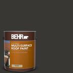 BEHR 1 gal. Black Flat Multi-Surface Exterior Roof Paint 06601 - The ...