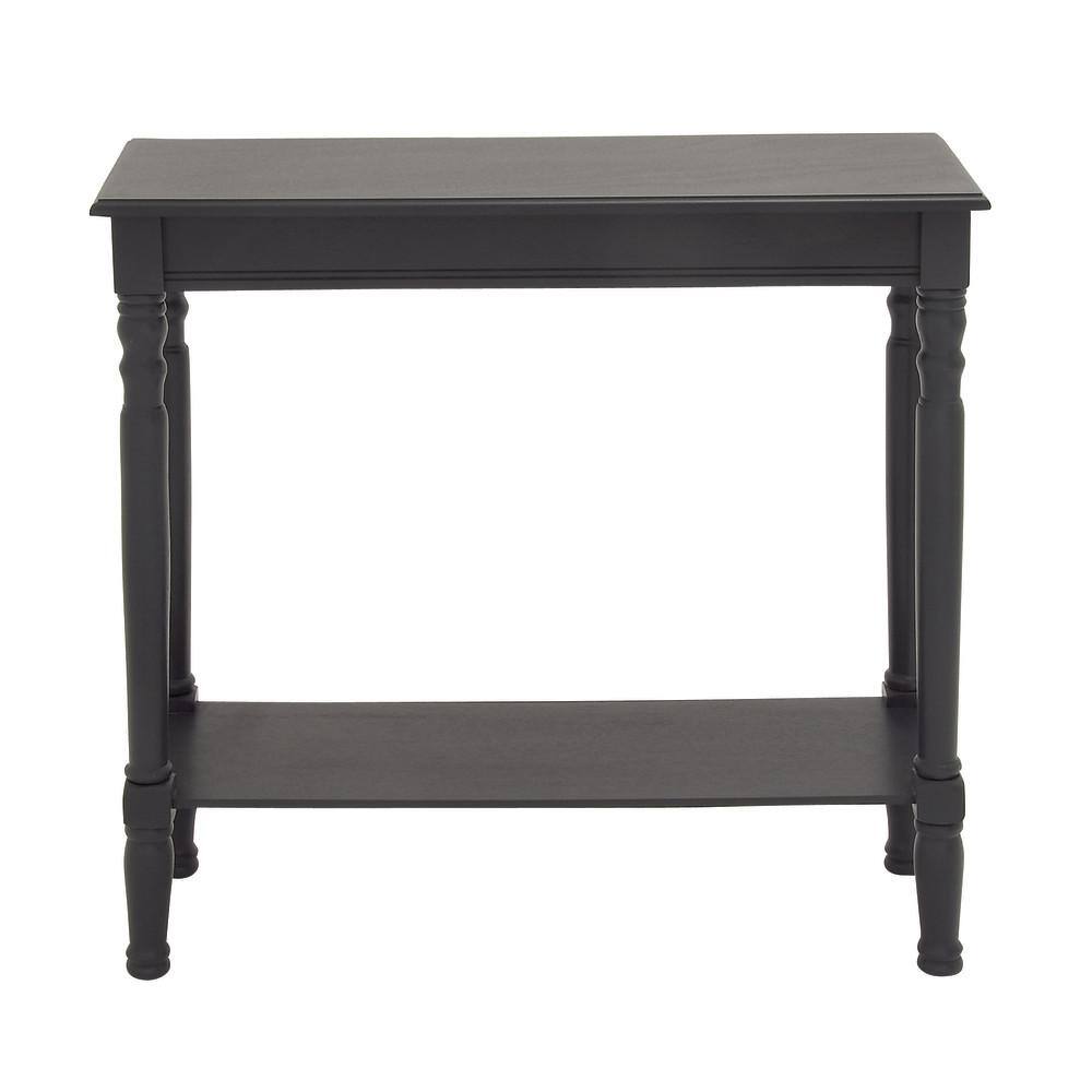 Litton Lane 32 in. Black Rectangle Wood Traditional Console Table 96330 ...