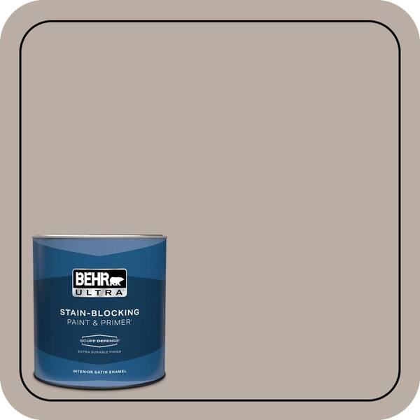 BEHR ULTRA 1 qt. #N200-3 Nightingale Gray Extra Durable Satin Enamel ...