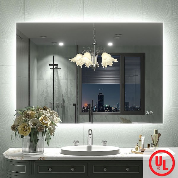 Apmir 44 in. W x 30 in. H Rectangular Frameless UL Certified LED ...