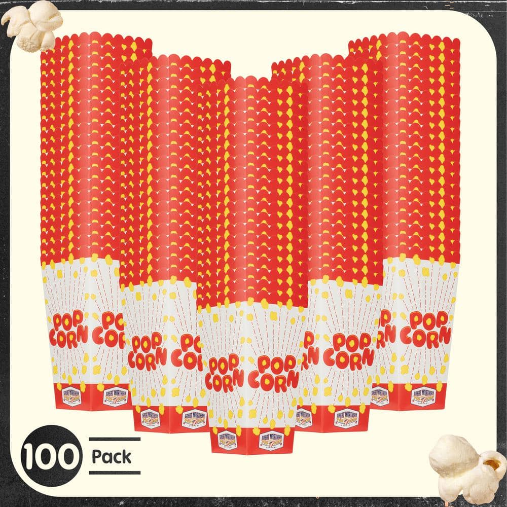 GREAT NORTHERN 46 oz. Paper Disposable Cups Popcorn Boxes (100-Pack) 83 ...