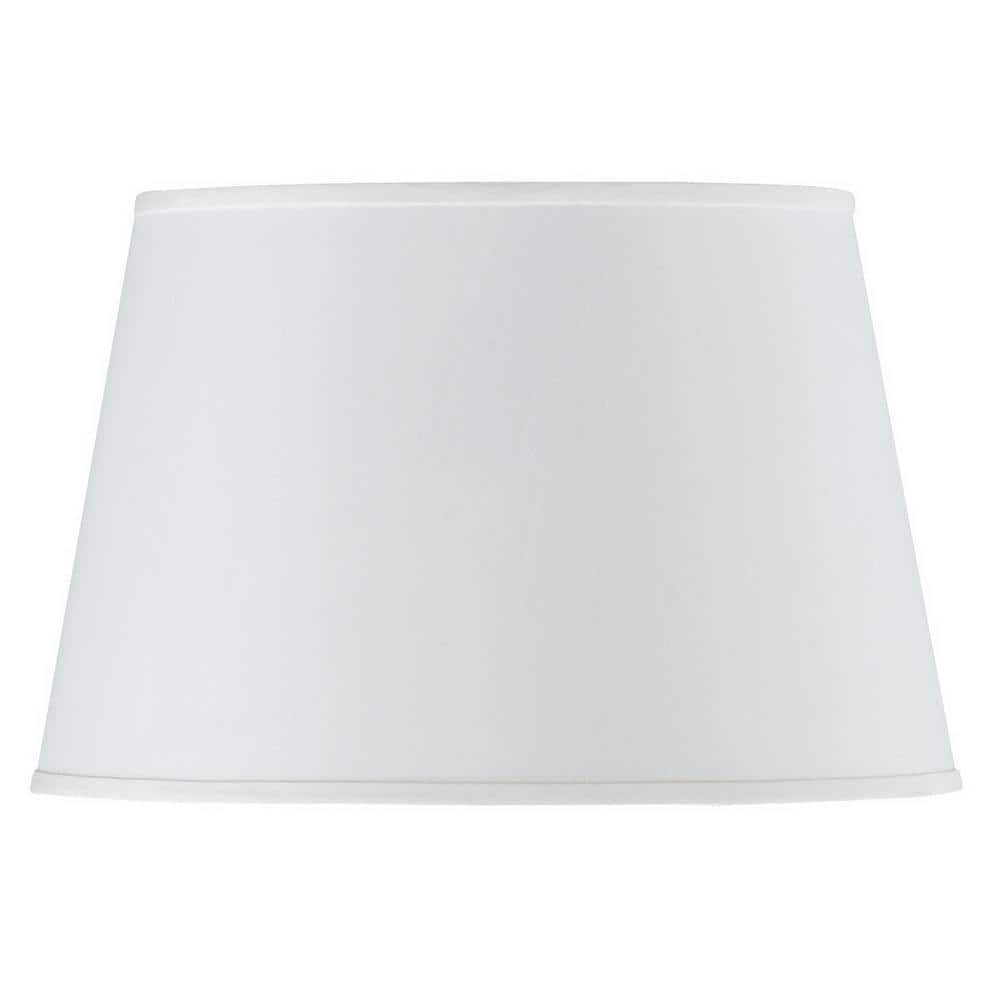 CAL Lighting 11 in. Tall White Round Hardback Fabric Shade SH-1249 ...