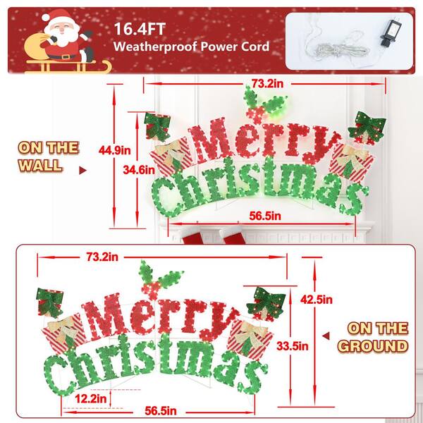 Outdoor Merry Christmas Sign Holiday Outdoor Decor Commercial
