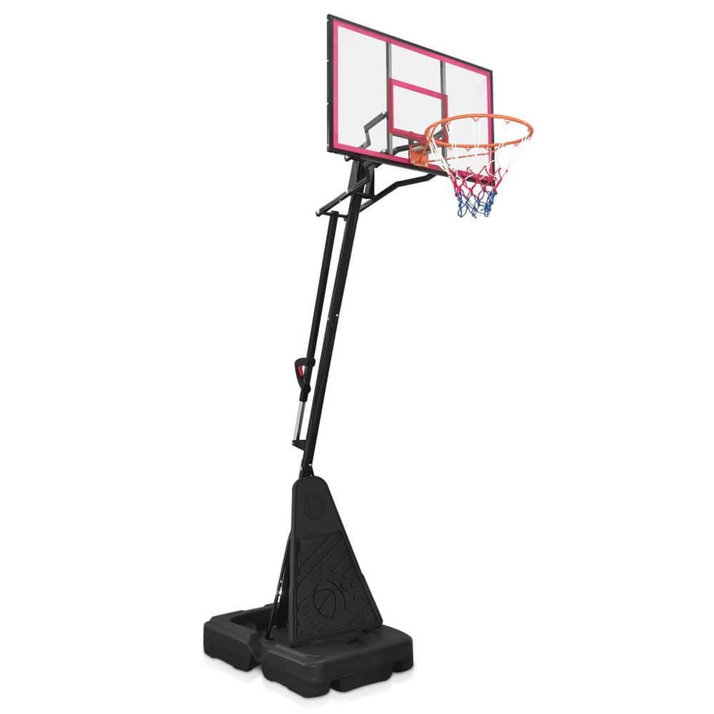 Tidoin 8-10 ft. Adjustable Height Portable Basketball Hoop Basketball ...