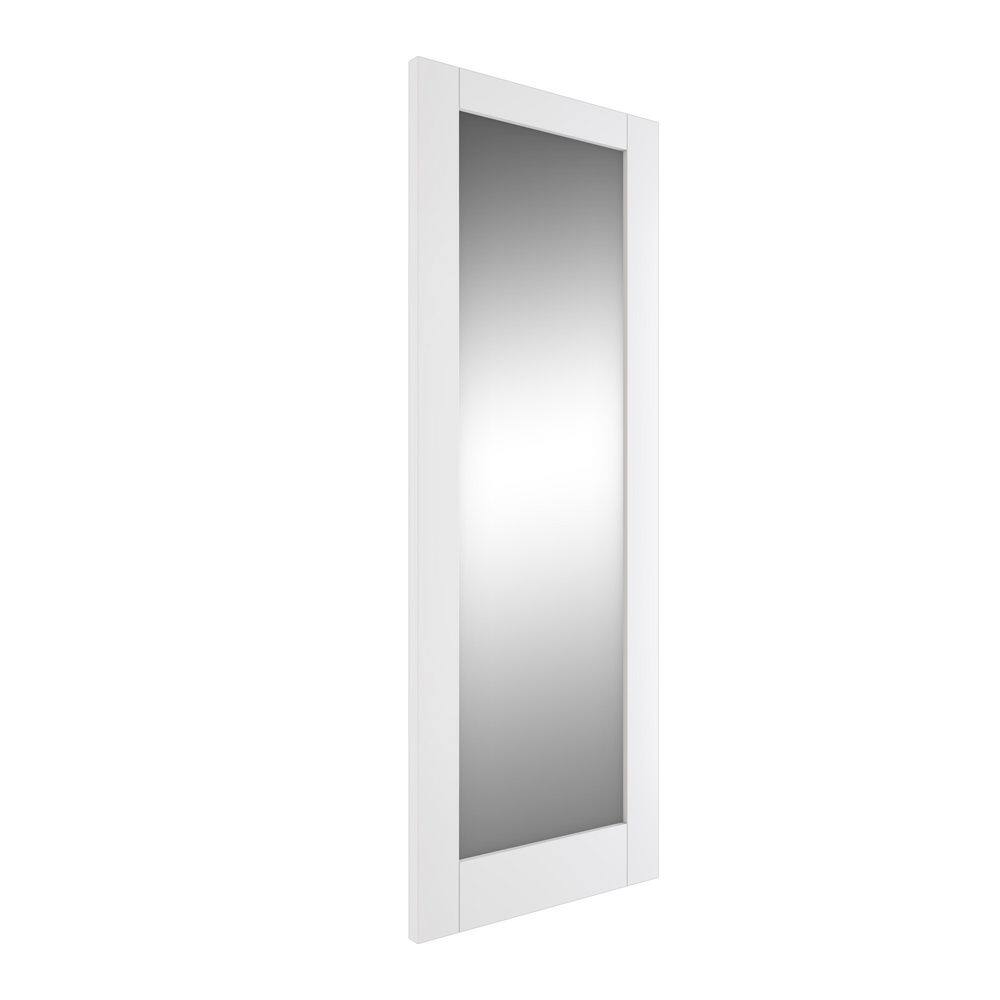 TENONER 28 in. x 80 in. Full Lite, MDF Composite, White Primed ...