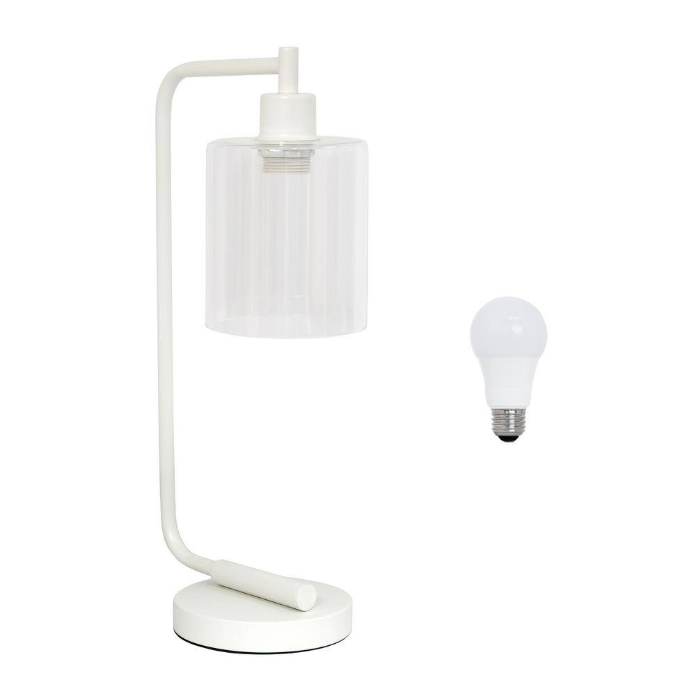Simple Designs 18.8 in. White Industrial Antique Style Iron Lantern ...