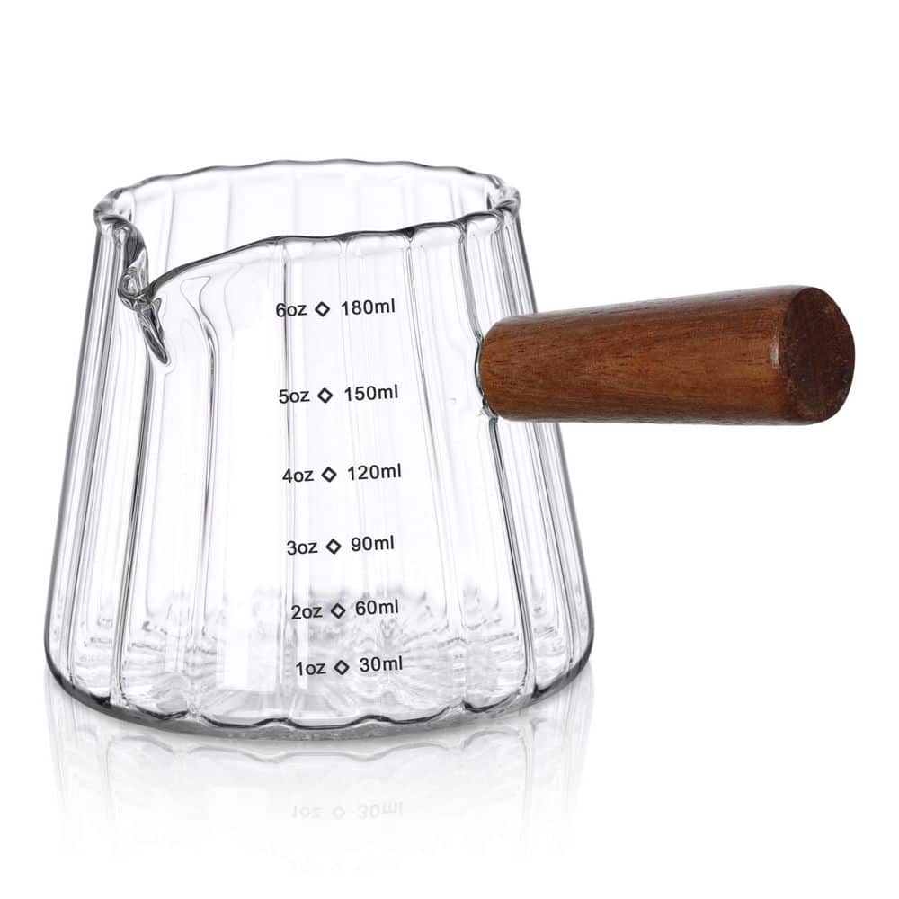 Wudkey Borosilicate Glass Measuring Cup with Insulated Wood Handle, V ...