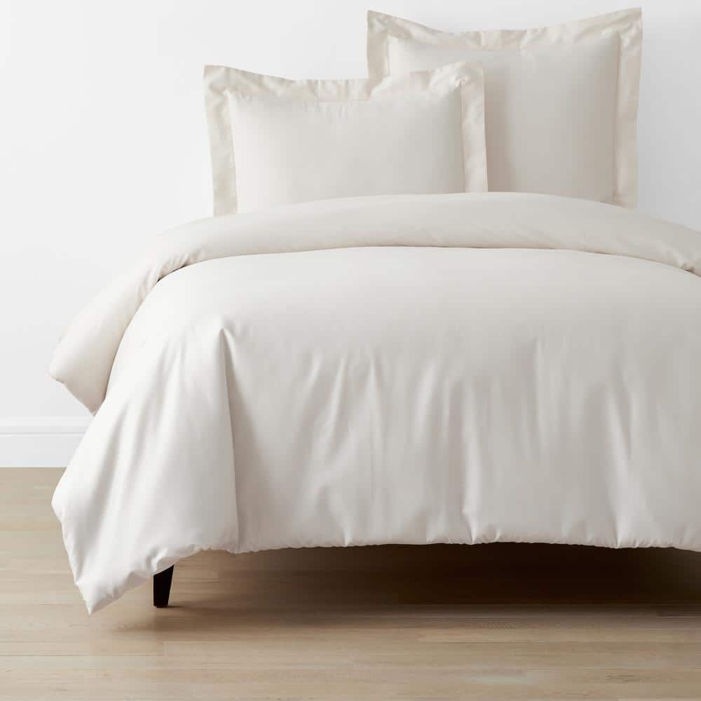 The Company Store Company Cotton Ivory Full/Queen Sateen Duvet Cover ...
