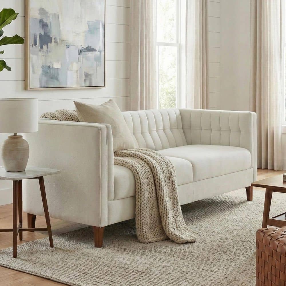 CHRISTOPHER KNIGHT HOME Yorlen Modern 76.14 in. Square Arms Chenille ...