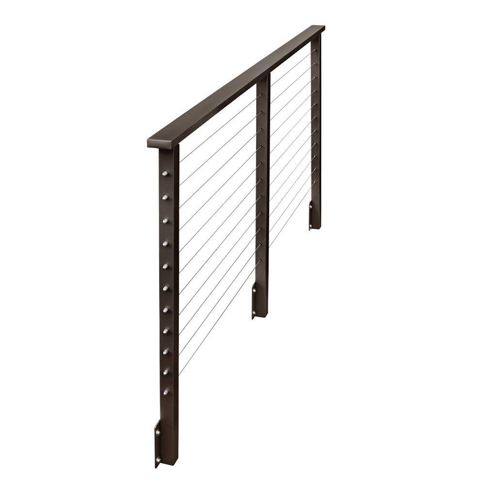 CityPost 12 ft. Deck Cable Railing, 36 in. Face Mount in Bronze CP-12 ...