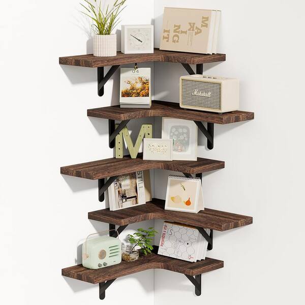 rustic corner shelves floating