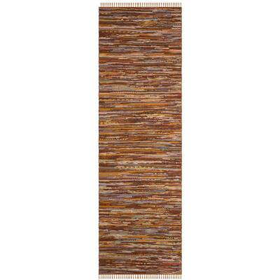 SAFAVIEH Rag Rug Gold/Multi 5 ft. x 8 ft. Fleck Striped Area Rug RAR129N-5