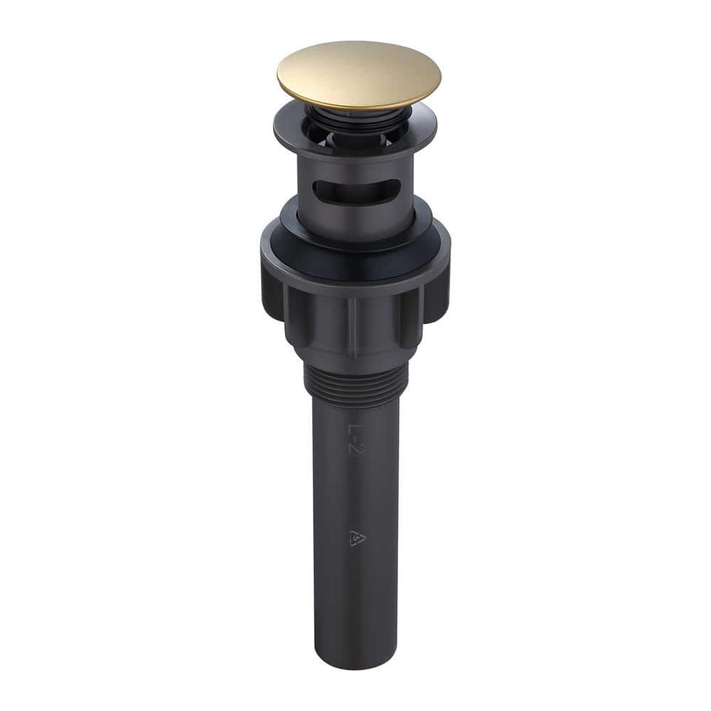 ALEASHA Pop-Up Drain Assembly Stopper with Overflow in Gold AL-6A03G ...