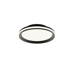 ZACHVO 15 in. 18-Watt Modern Rattan Black Integrated LED Flush Mount ...