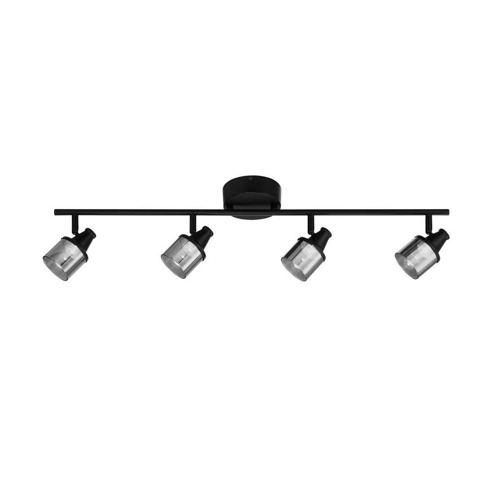 FLSNT 4-Light 24.1 in. 24W Adjustable LED Track Lighting Modern Black ...