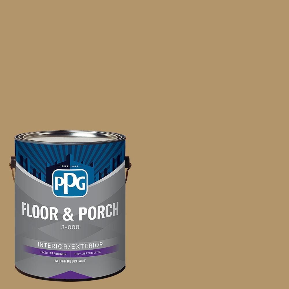 PPG 1 gal. PPG1096-5 Creamy Caramel Satin Interior/Exterior Floor and ...