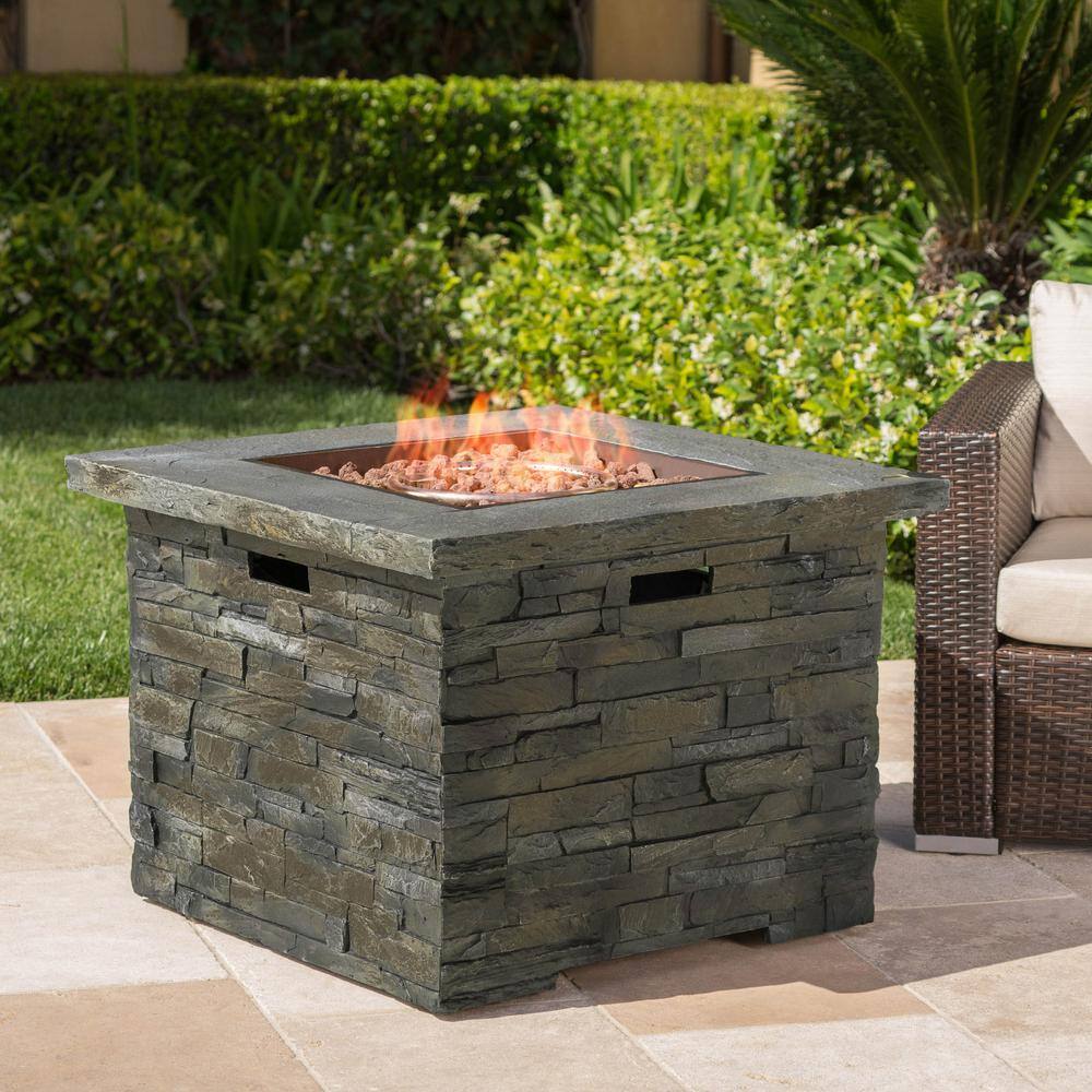 ToolCat 35 in. 40,000 BTU Square MGO Concrete Gas Outdoor Patio Fire ...