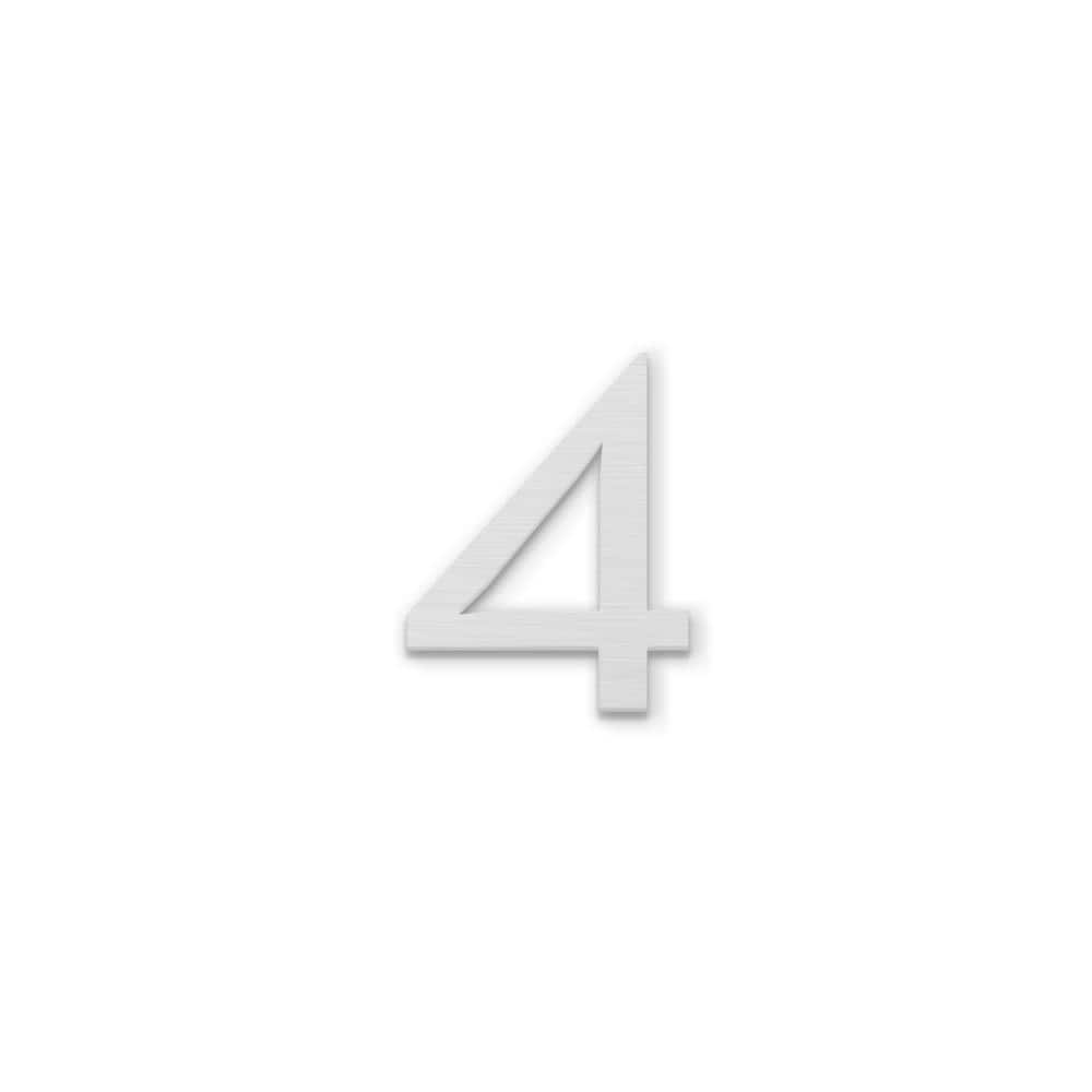 POST & PORCH 4 in. Magnetic Numbers - Silver Number 4 num-silver-4 ...