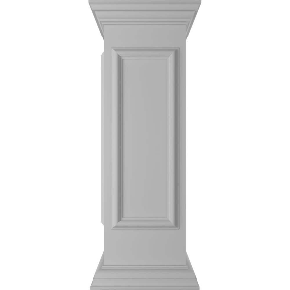 Ekena Millwork Corner 40 in. x 12 in. White Box Newel Post with Panel ...