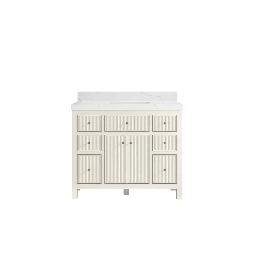 Willow Collections Sonoma 42 in. Single Sink Freestanding Alabaster ...