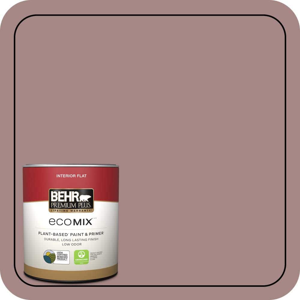 BEHR PREMIUM PLUS 1 qt. #120F-4 Blackberry Mocha Flat EcoMix Plant ...