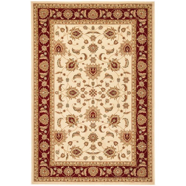SAFAVIEH Majesty 5 ft. x 8 ft. Cream/Red Ornate Border Area Rug MAJ4781 ...