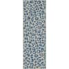 Unique Loom Azure Leopard Outdoor 2 ft. x 6 ft. Runner Rug 3145232 ...
