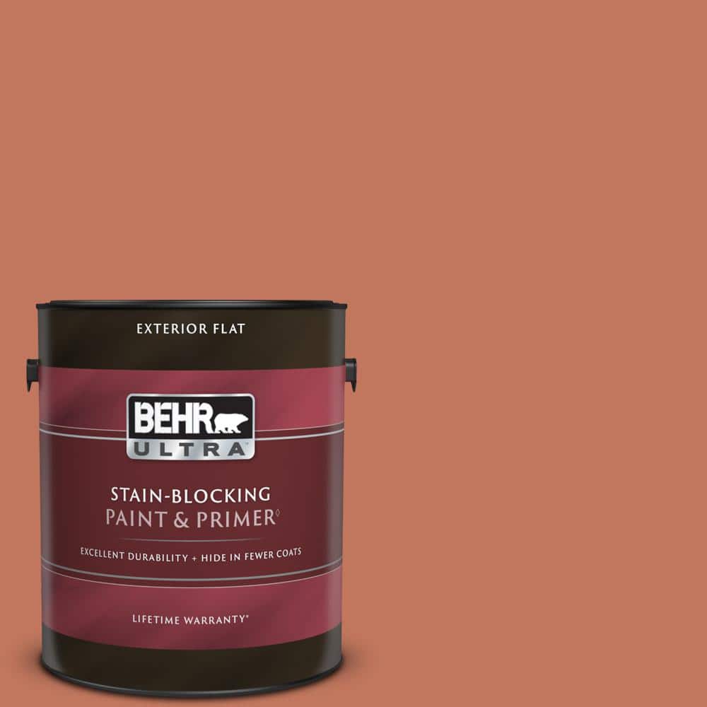 BEHR ULTRA 1 gal. #PMD-11 Warm Terra Cotta Flat Exterior Paint & Primer ...