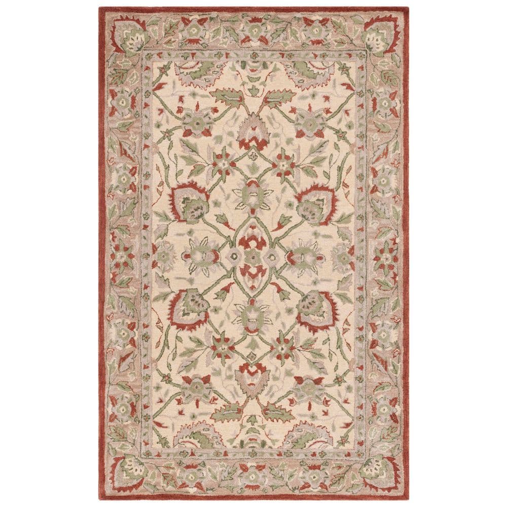 SAFAVIEH Antiquity 2 ft. x 3 ft. Rust/Ivory Forest Medallion Area Rug ...