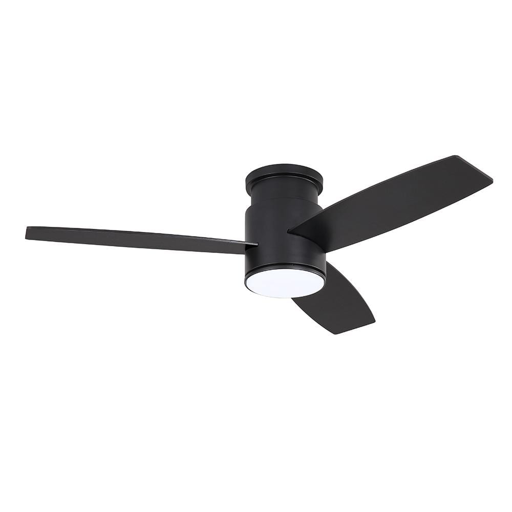 MLiAN 3.6 ft. 3-Plywood Blades Black/Wood Grain LED Flush Mounted ...