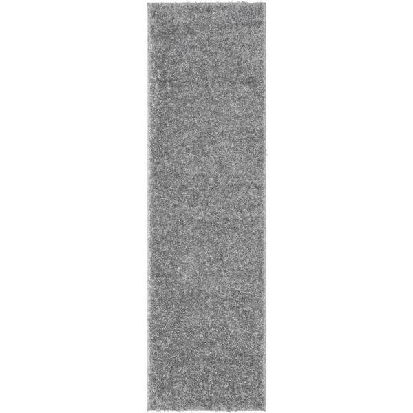 Well Woven Elle Basics Emerson Solid Shag Grey 2 ft. 7 in. x 9 ft. 6 in ...