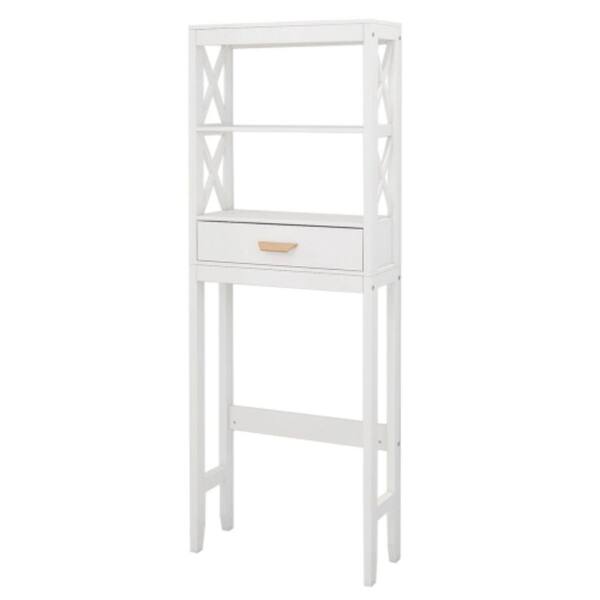 Sanlan 24 in. W x 7.9 in. D x 65 in. H White MDF Over-The-Toilet ...