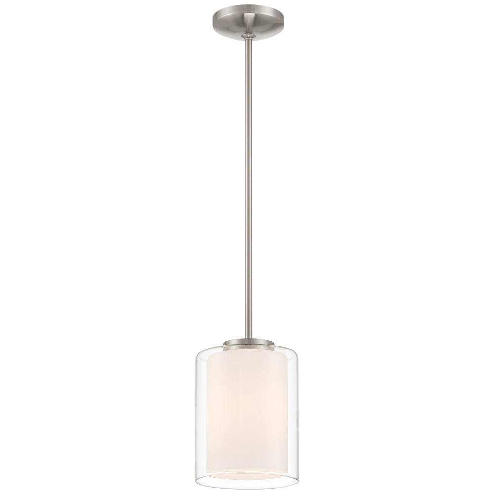 Access Lighting Seville 1-Light Brushed Steel Standard Pendant Light ...