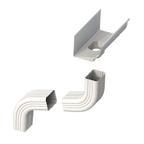 PEAK 5 in. White Gutter Drop Outlet 1385 - The Home Depot