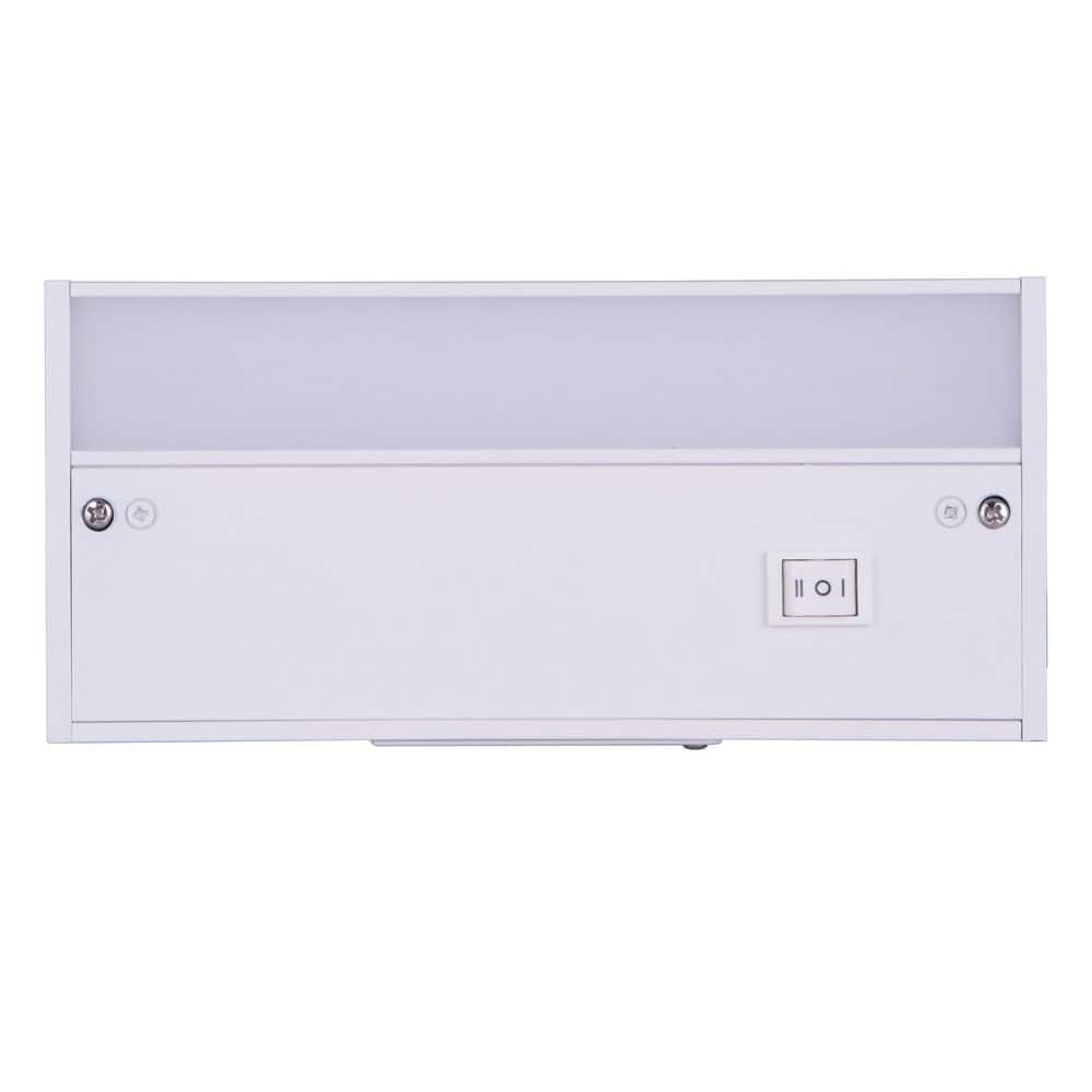 CRAFTMADE 8 in. Hardwired/Plug-in White Finish Dimmable Warm White ...