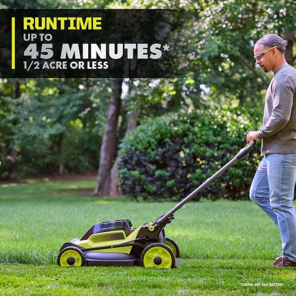 RYOBI 40V HP Brushless 20 in. Cordless Walk Behind Push Mower w ...