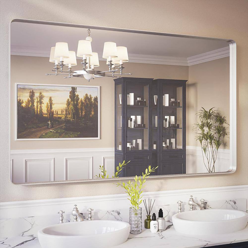 waterpar 60 in. W x 28 in. H Rectangular Aluminum Framed Wall Bathroom ...