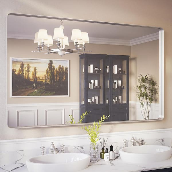 waterpar 60 in. W x 28 in. H Rectangular Aluminum Framed Wall Bathroom ...